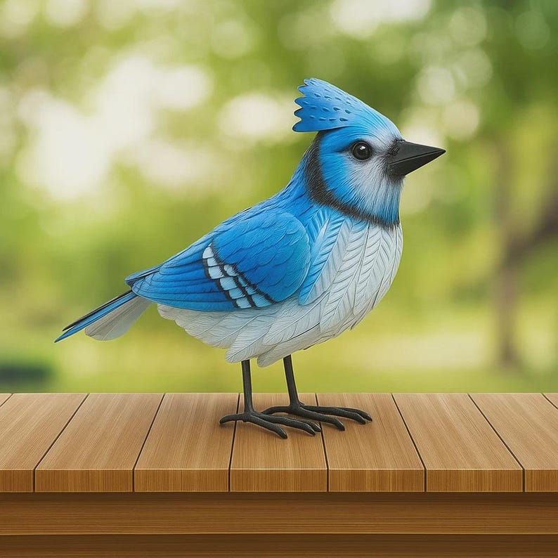 Metal Blue Jay Garden Statue – Large Realistic Bird Sculpture for Yard ...