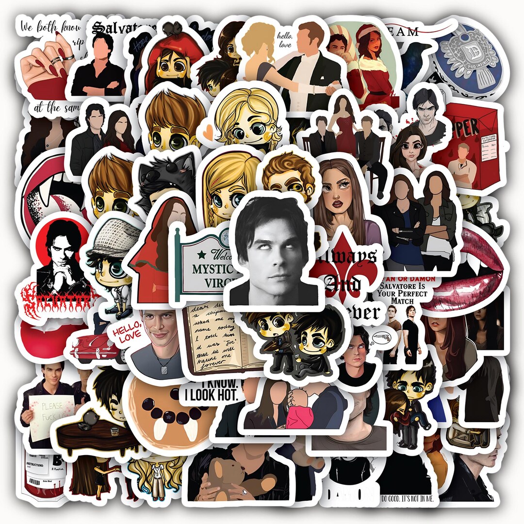 Vampire Stickers Sheet Diaries, Vinyl Decals for Laptop, Water Bottle ...