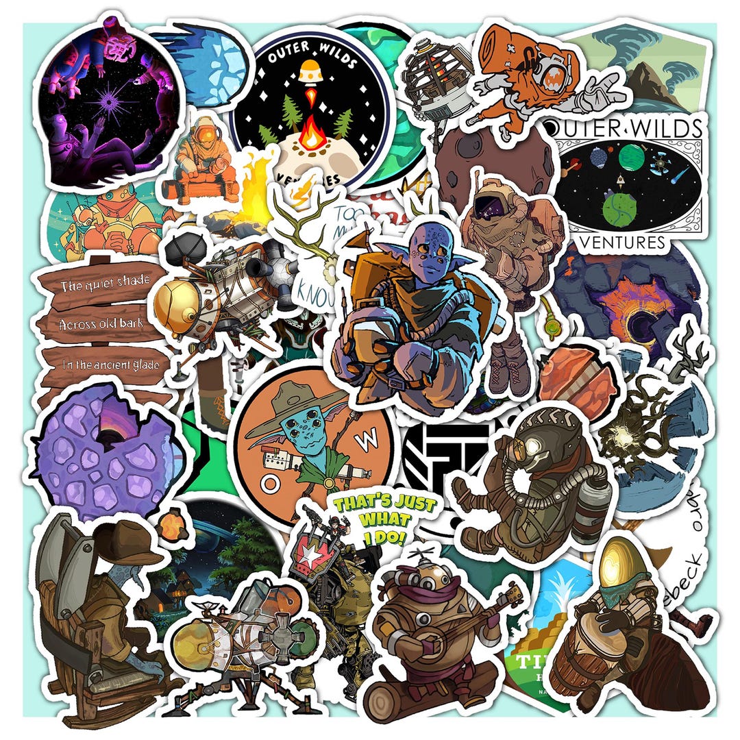 Outer Wilds Stickers Sheet -retro Sci-fi Space Exploration Decals 40 ...