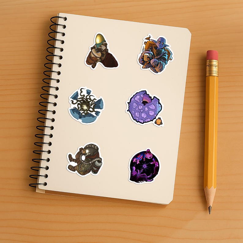 Outer Wilds Stickers Sheet -retro Sci-fi Space Exploration Decals 40 ...