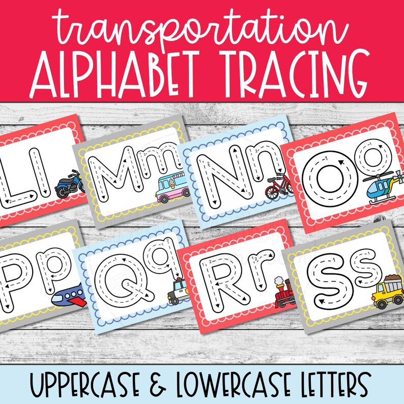 Transportation Alphabet Tracing Worksheets – Preschool & Kindergarten ...