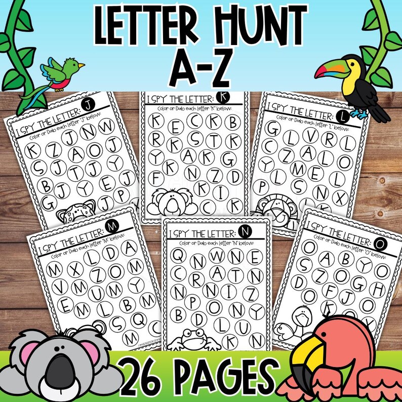 Zoo I Spy Alphabet Worksheets, Uppercase Letter Recognition, Zoo ...