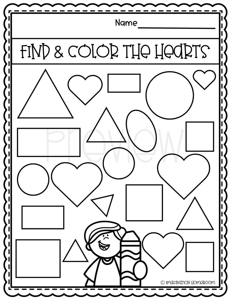 Heart Shape Tracing Worksheets for Preschool and Pre-k Fine Motor ...