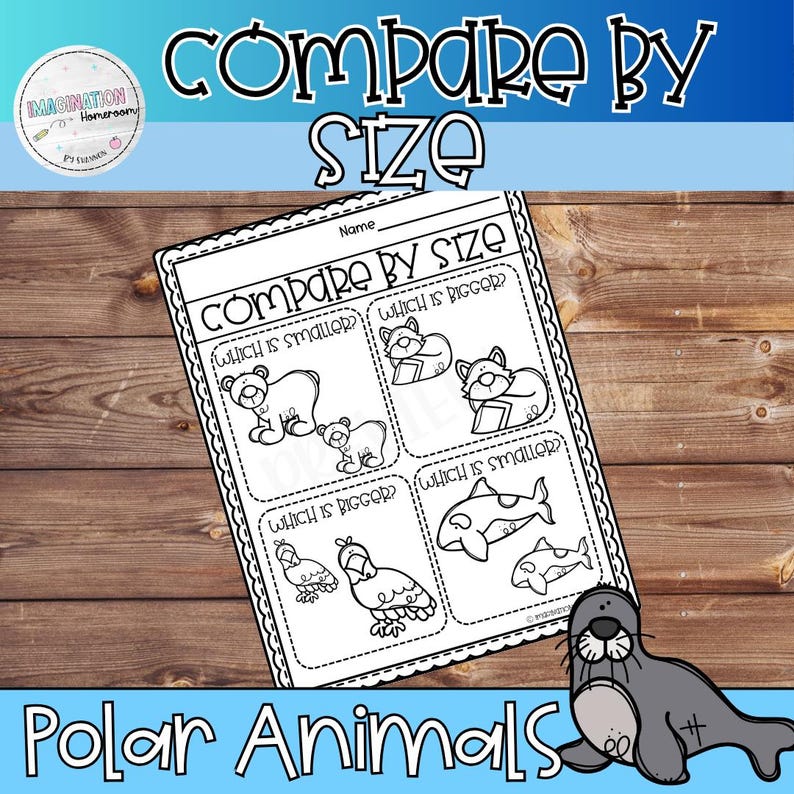 Polar Animal Size Comparison Worksheets | Bigger or Smaller Visual ...