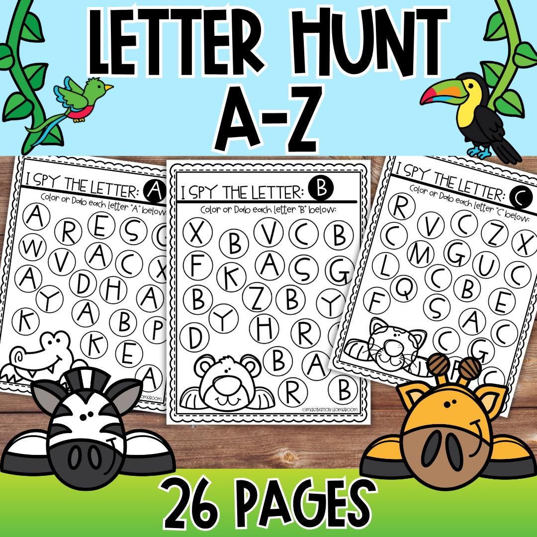 Zoo I Spy Alphabet Worksheets, Uppercase Letter Recognition, Zoo ...