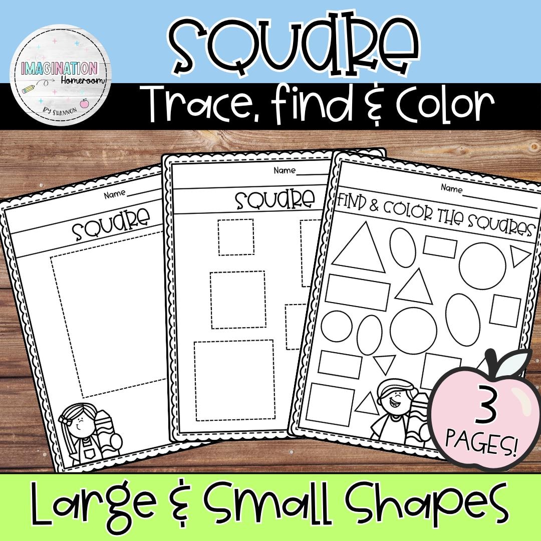 Square Shape Tracing Worksheets for Preschool and Pre-k Fine Motor ...