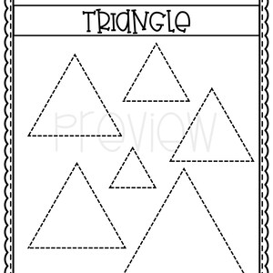 Triangle Shape Tracing Worksheets for Preschool and Pre-k Fine Motor ...