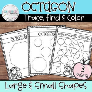 Octagon Shape Tracing Worksheets for Preschool and Pre-k Fine Motor ...