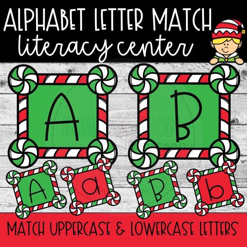 Christmas ABC Matching Game Printable Letter Recognition, Preschool and ...