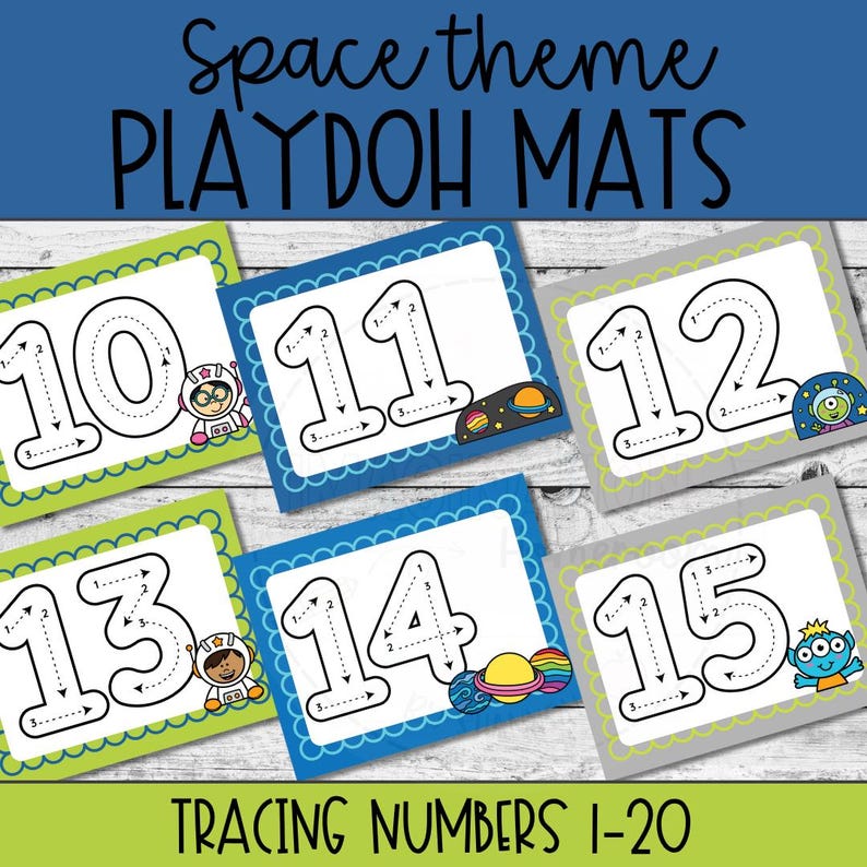 Space Theme Number Tracing Worksheets, Numbers 1-20, Preschool ...