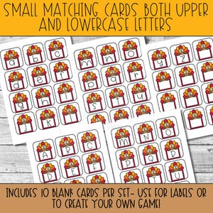 Fall ABC Turkey Matching Game Printable Letter Recognition, Preschool ...