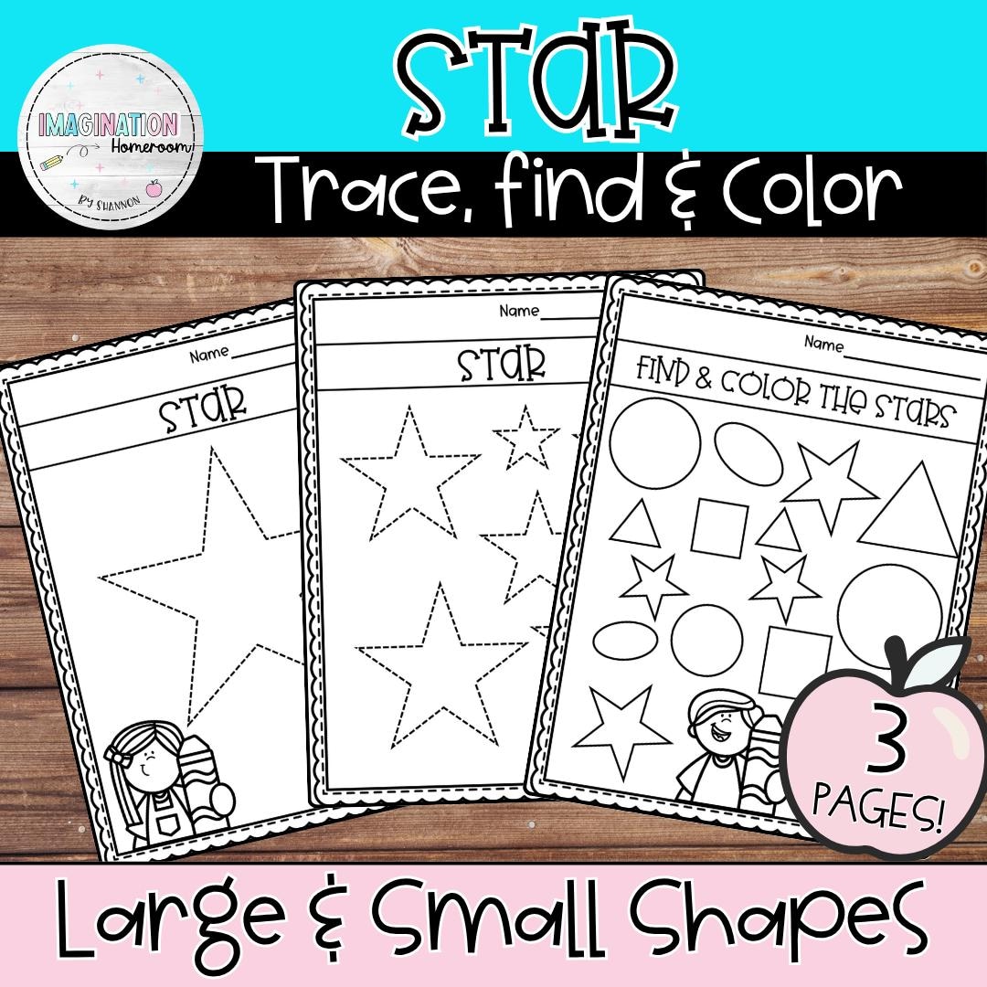 Star Shape Tracing Worksheets for Preschool and Pre-k Fine Motor Skills ...