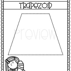 Trapezoid Shape Tracing Worksheets for Preschool and Pre-k Fine Motor ...