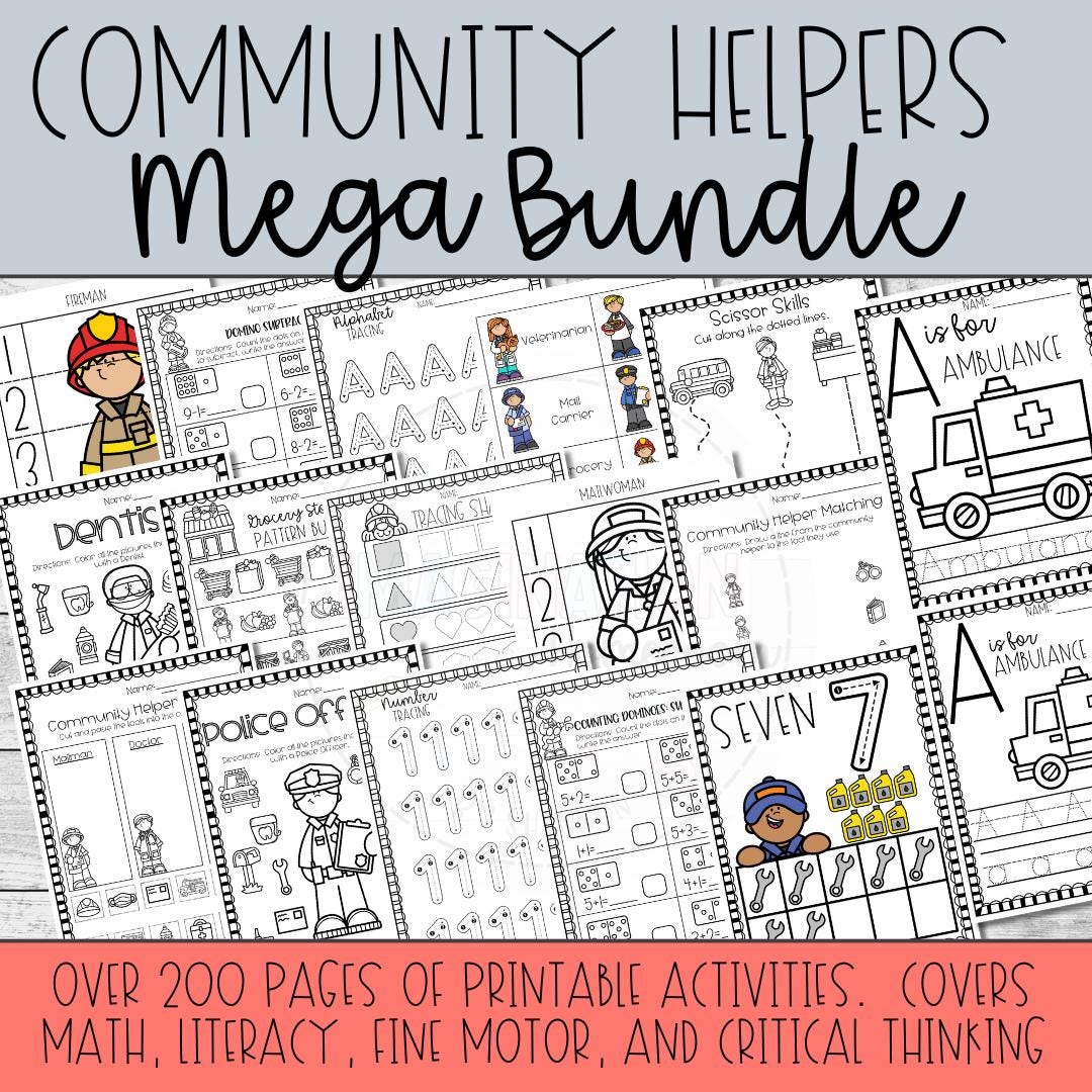Community Helpers Activity Bundle for Kindergarten With Sorting ...