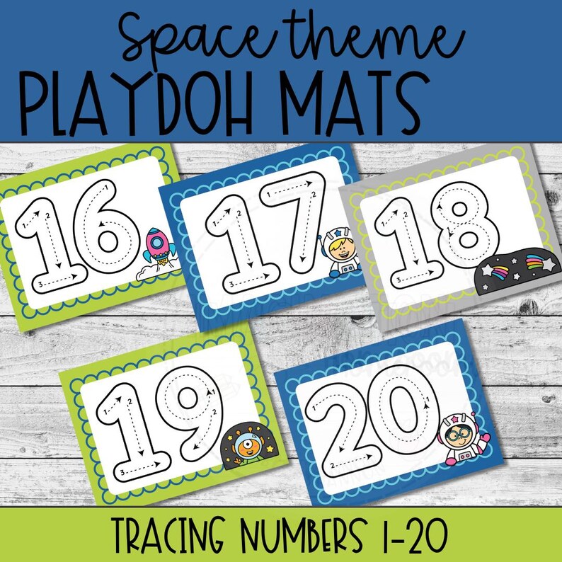 Space Theme Number Tracing Worksheets, Numbers 1-20, Preschool ...