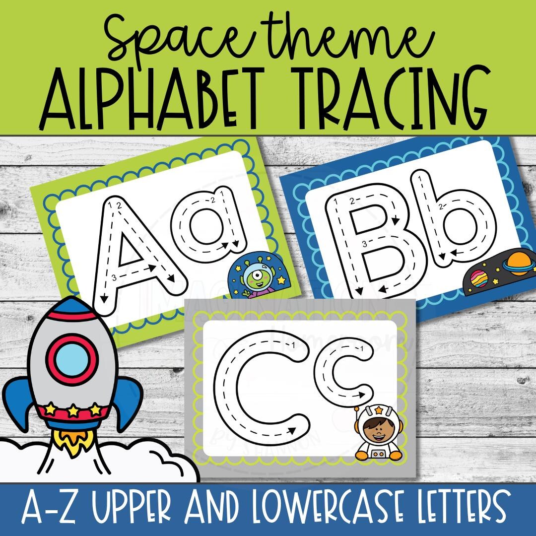 Space Theme Alphabet Tracing Worksheets – Preschool & Kindergarten ...