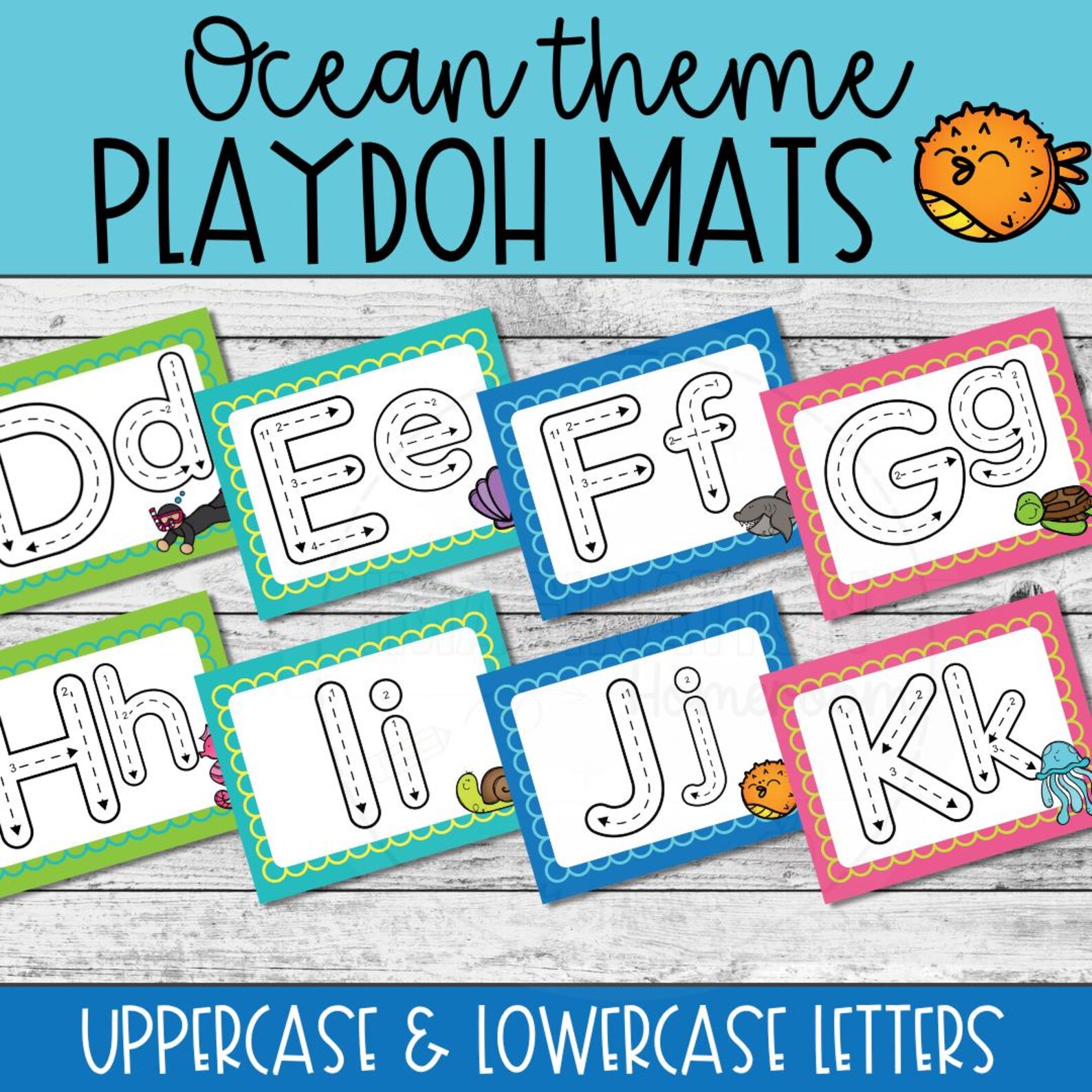 Ocean Alphabet Tracing Worksheets – Preschool & Kindergarten Letter ...