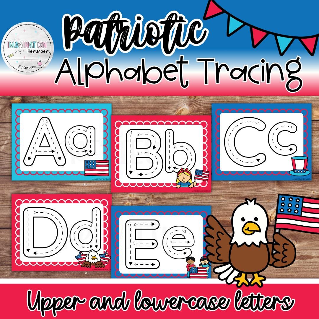Patriotic Alphabet Tracing Mats for Preschool and Kindergarten ...