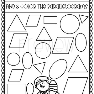Parallelogram Shape Tracing Worksheets for Preschool and Pre-k Fine ...