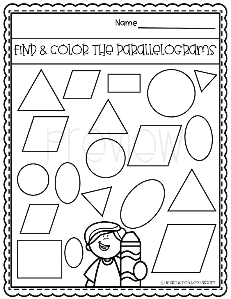 Parallelogram Shape Tracing Worksheets for Preschool and Pre-k Fine ...