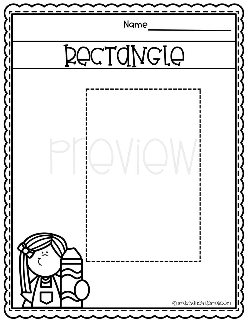 Rectangle Shape Tracing Worksheets for Preschool and Pre-k Fine Motor ...