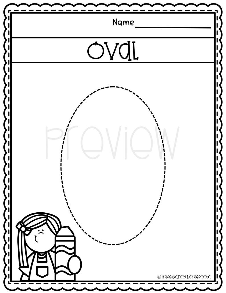 Oval Shape Tracing Worksheets for Preschool and Pre-k Fine Motor Skills ...