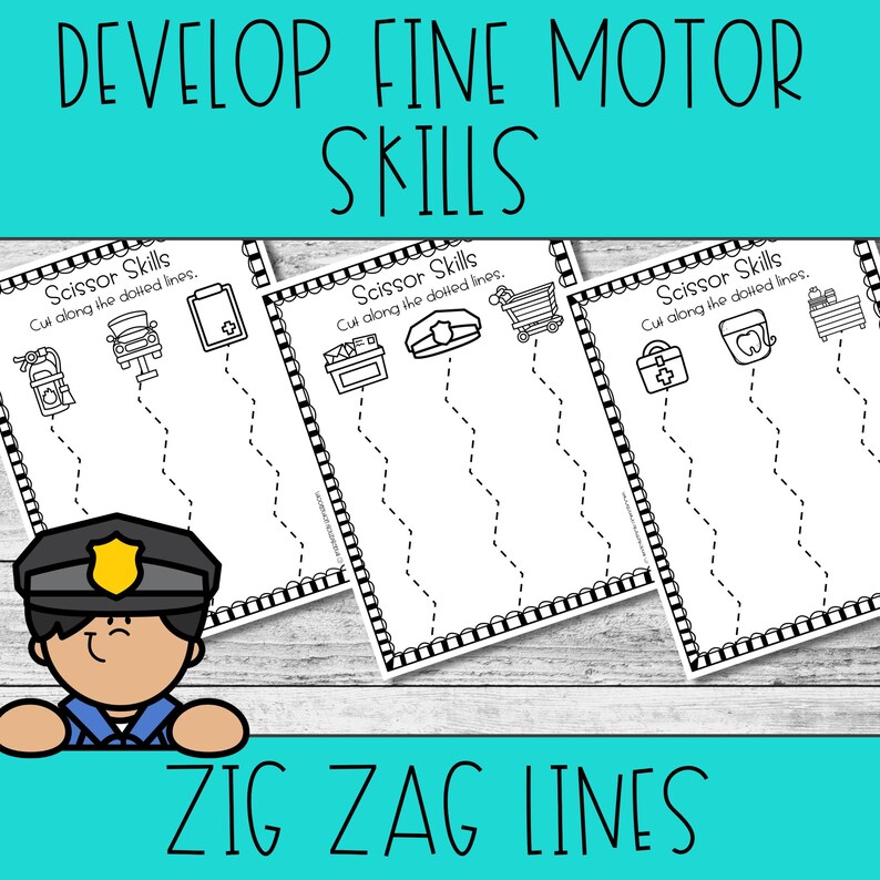 Community Helper Scissor Skills Worksheets for Preschool and ...