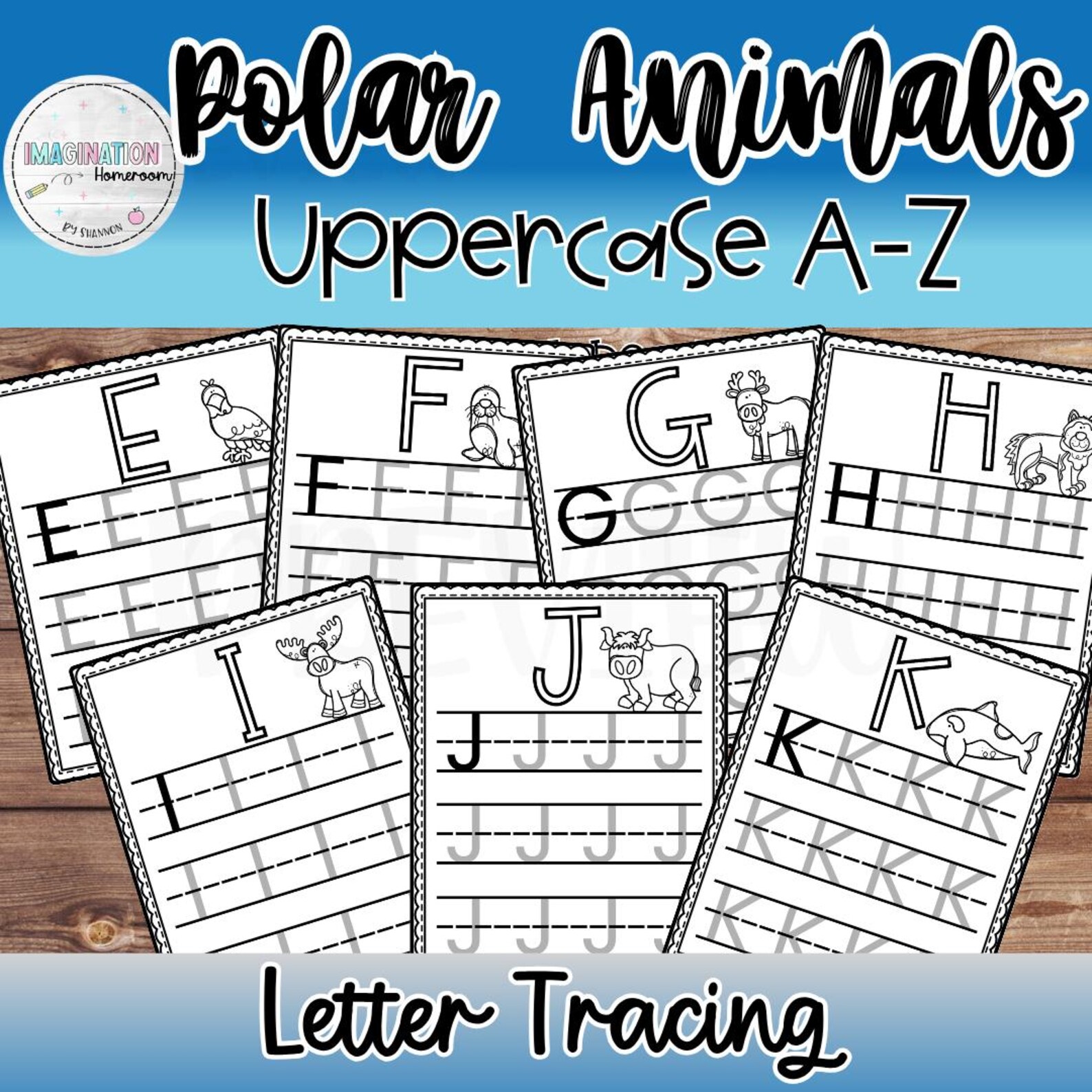 Polar Animal Alphabet Tracing Worksheets for Preschool and Kindergarten ...