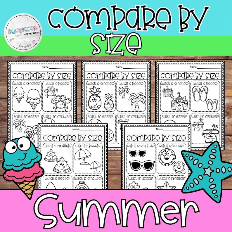 Summer Compare by Size Worksheets for Preschool and Kindergarten Size ...