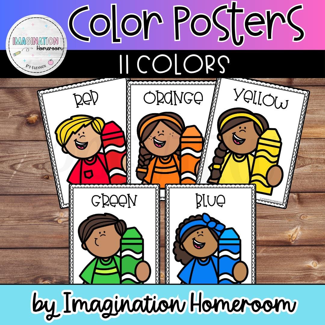 Rainbow Color Posters for Preschool and Kindergarten Printable ...