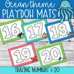 Ocean Number Tracing Worksheets, Numbers 1-20, Preschool & Kindergarten ...