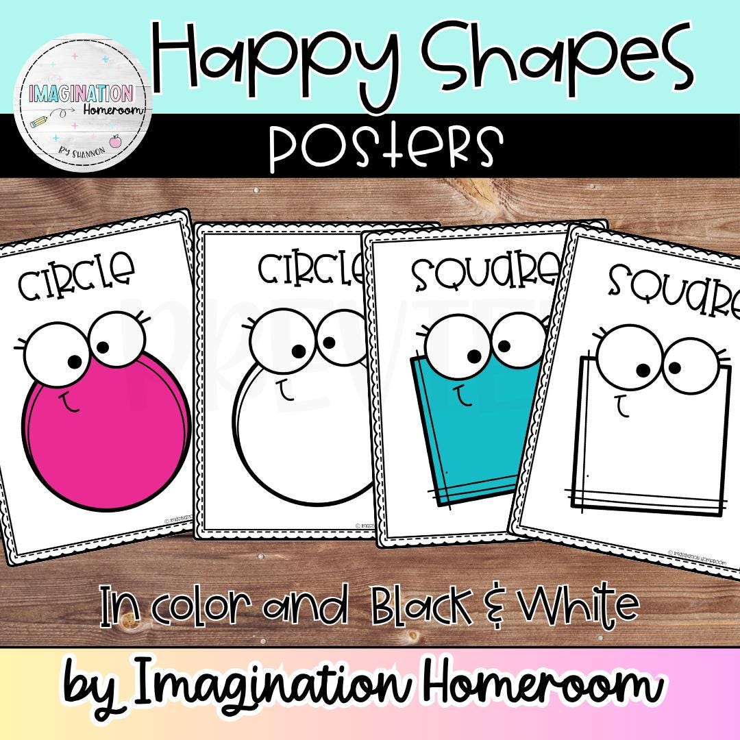 Shape Posters and Coloring Worksheets for Preschool and Kindergarten ...