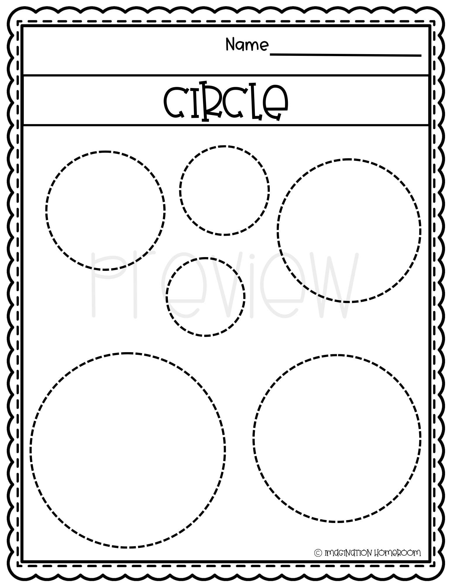 Circle Shape Tracing Worksheets for Preschool and Pre-k Fine Motor ...