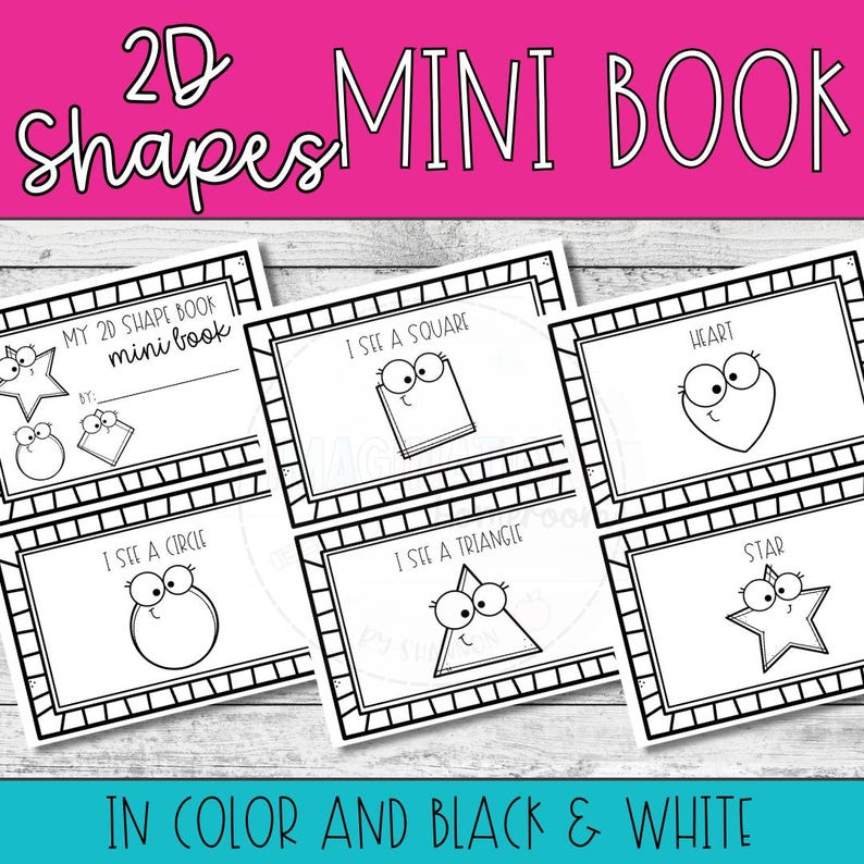 Printable 2D Shapes Mini Book for Kindergarten and Preschool, Simple ...