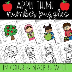 Apple Farm Puzzles for Preschool and Kindergarten Number Match Activity ...