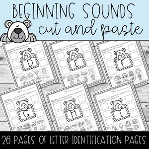 Polar Animals Beginning Sounds Worksheets Alphabet Cut and Paste ...