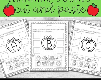 Polar Animals Beginning Sounds Worksheets Alphabet Cut and Paste ...