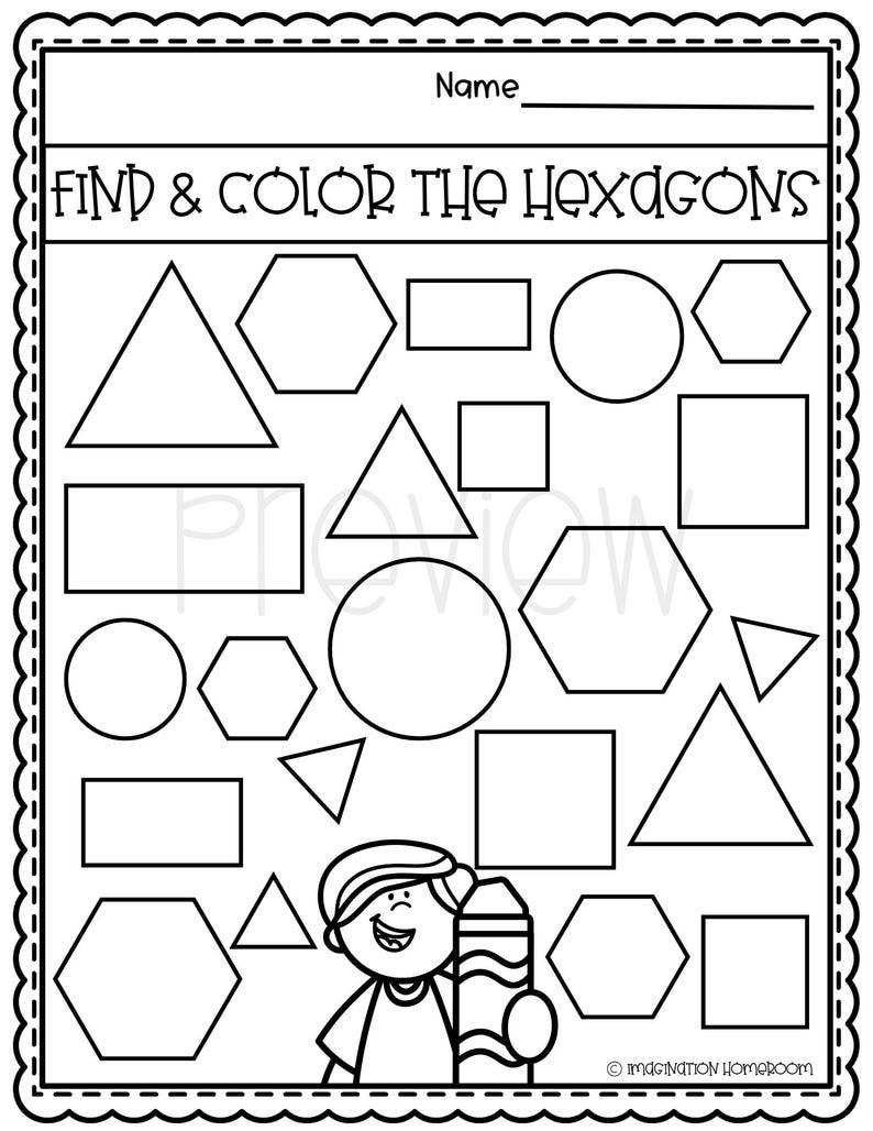 Hexagon Shape Tracing Worksheets for Preschool and Pre-k Fine Motor ...