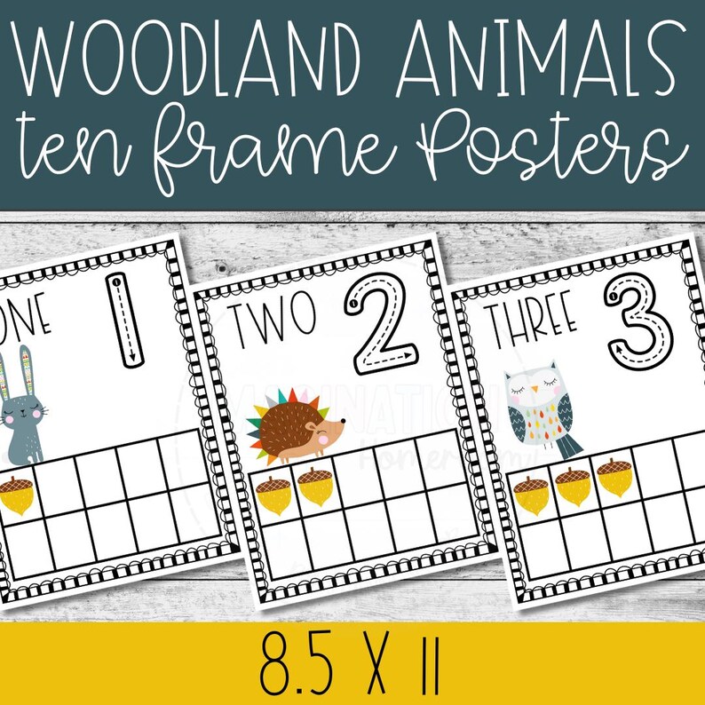 Woodland Animals Ten Frame Counting Mats, Numbers 1–10 Tracing & Number ...