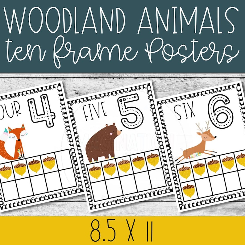 Woodland Animals Ten Frame Counting Mats, Numbers 1–10 Tracing & Number ...