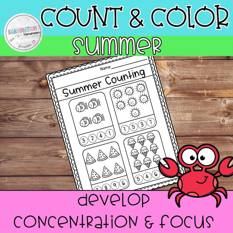 Summer Counting Worksheets for Preschool and Kindergarten Count and ...