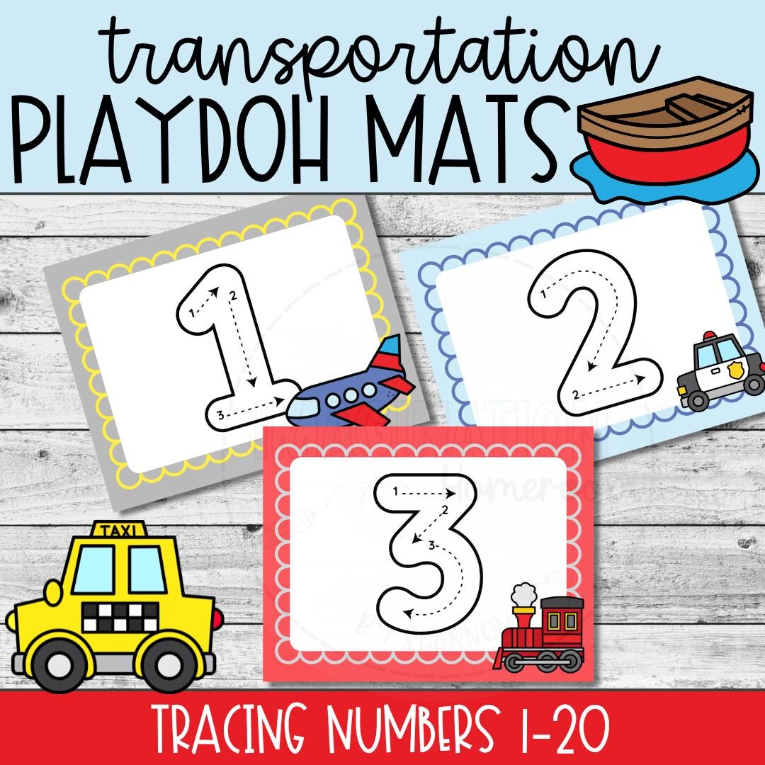 Transportation Vehicles Number Tracing Worksheets, Numbers 1-20 ...