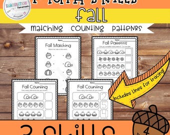 Fall Counting Towers Math Game: Preschool Kindergarten Printable - Etsy ...