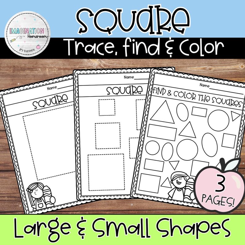 2D Shapes Preschool Worksheets Shape Tracing and Search Activities Fine ...