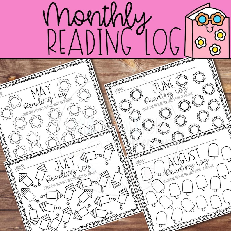Printable Monthly Reading Logs, Yearlong Reading Tracker - Etsy