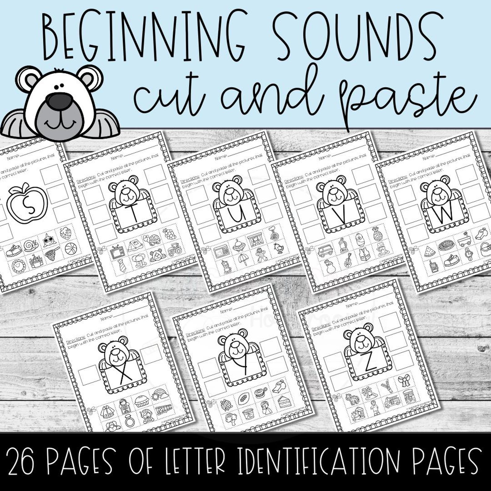 Polar Animals Beginning Sounds Worksheets Alphabet Cut and Paste ...