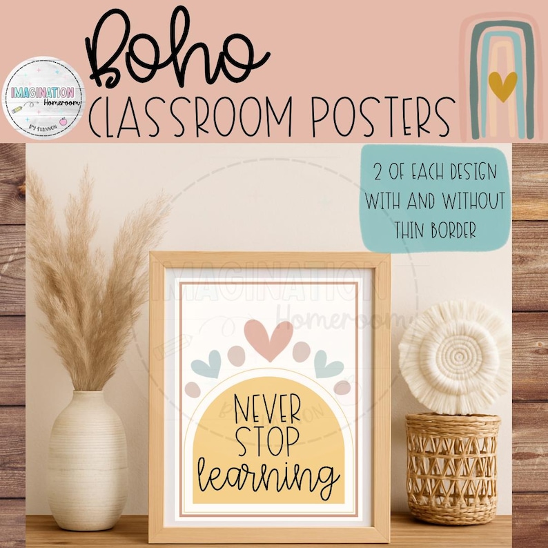 Boho Classroom Posters Printable, 15 Positive Affirmation Prints in ...