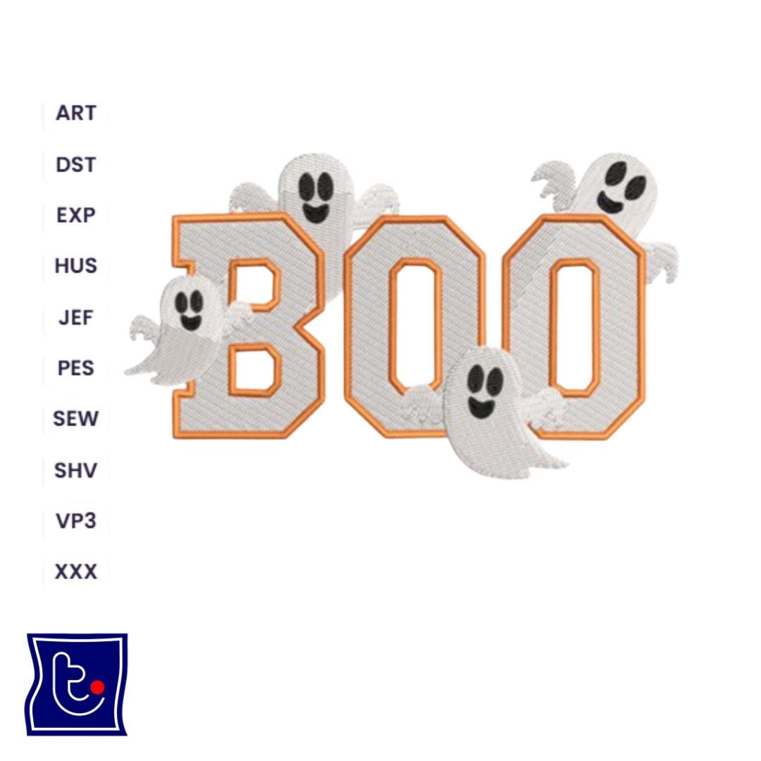 Halloween Boo Crew Embroidery Design | Funny Ghost Pumpkin Machine ...