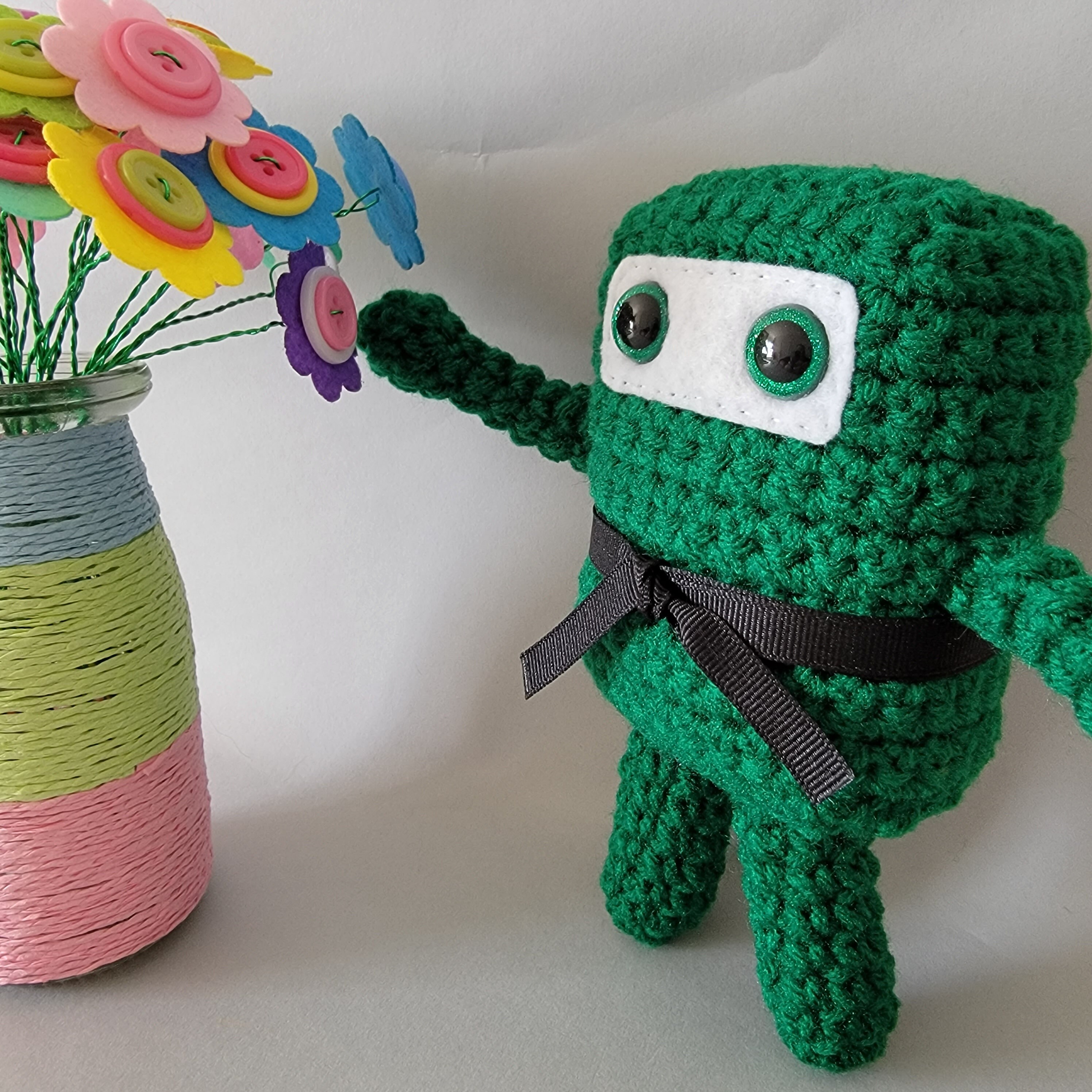 Mini Ninja Plush Paddy Green Study Buddy Desk Pal Office Buddy Emerald ...