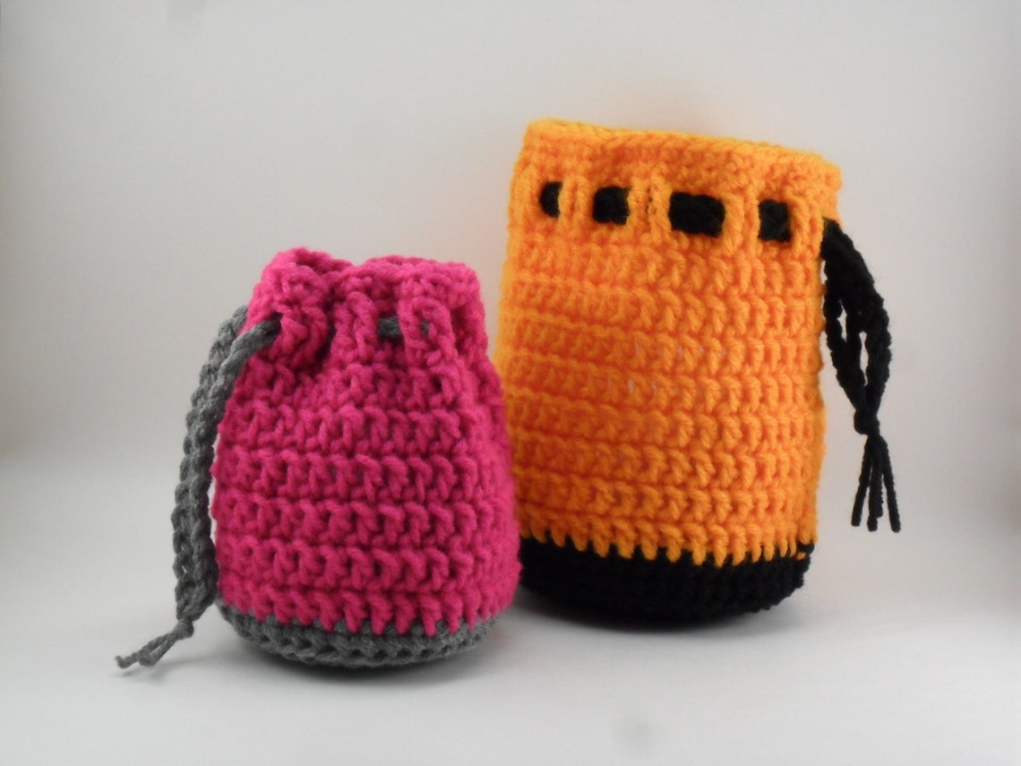 Drawstring Bag Set Digital Download PDF Crochet Pattern DIY Coin Purse ...